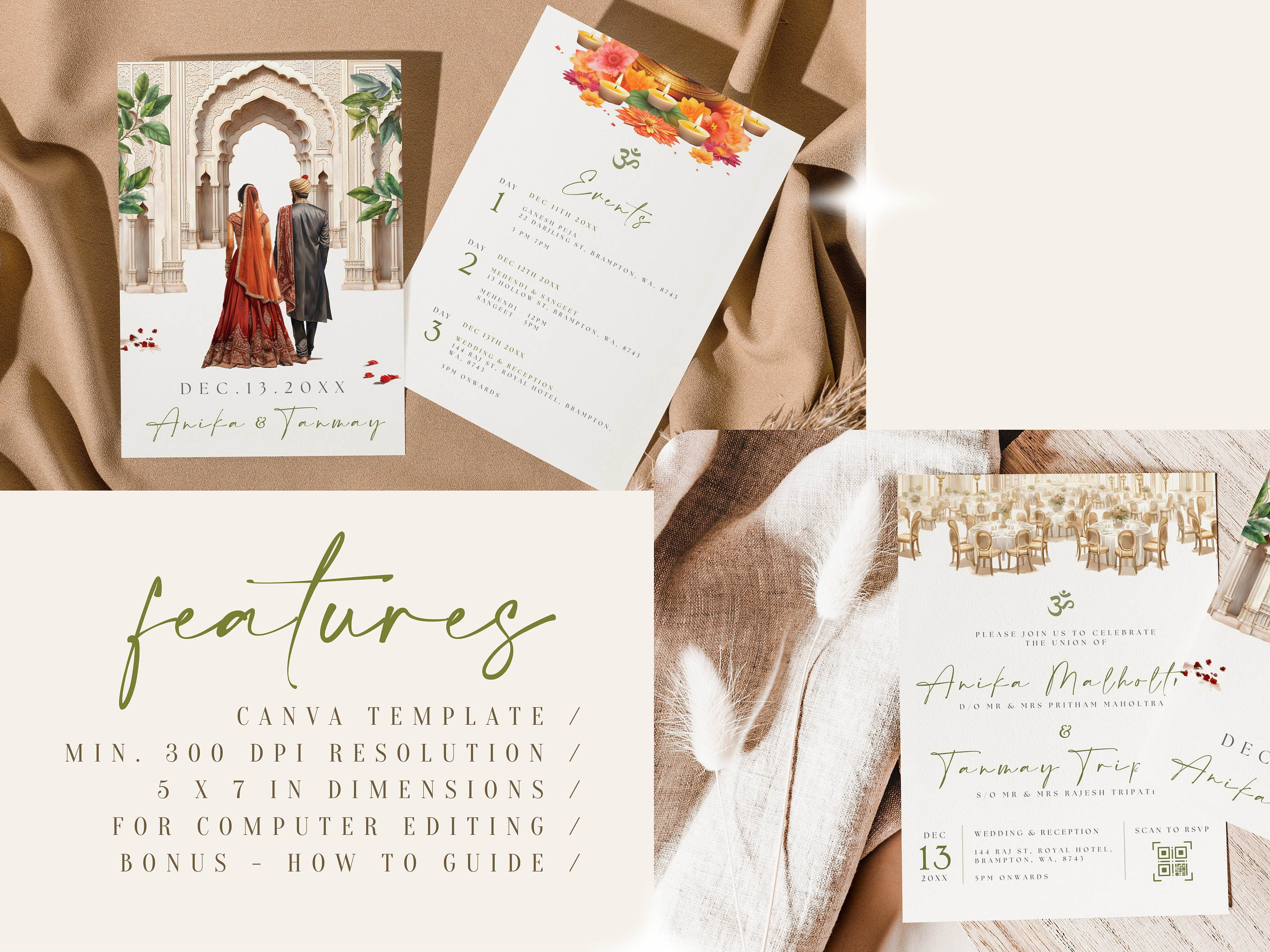 Indian Wedding Invitation Illustration Hindu Digital Invitation Hindu ...