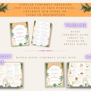 Hindu Wedding Program Guide Ceremony Indian Wedding Program Shaadi ...