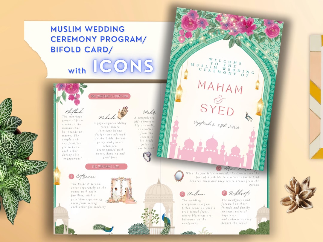 Muslim Wedding Program Guide Ceremony Islamic Wedding Program Muslim ...