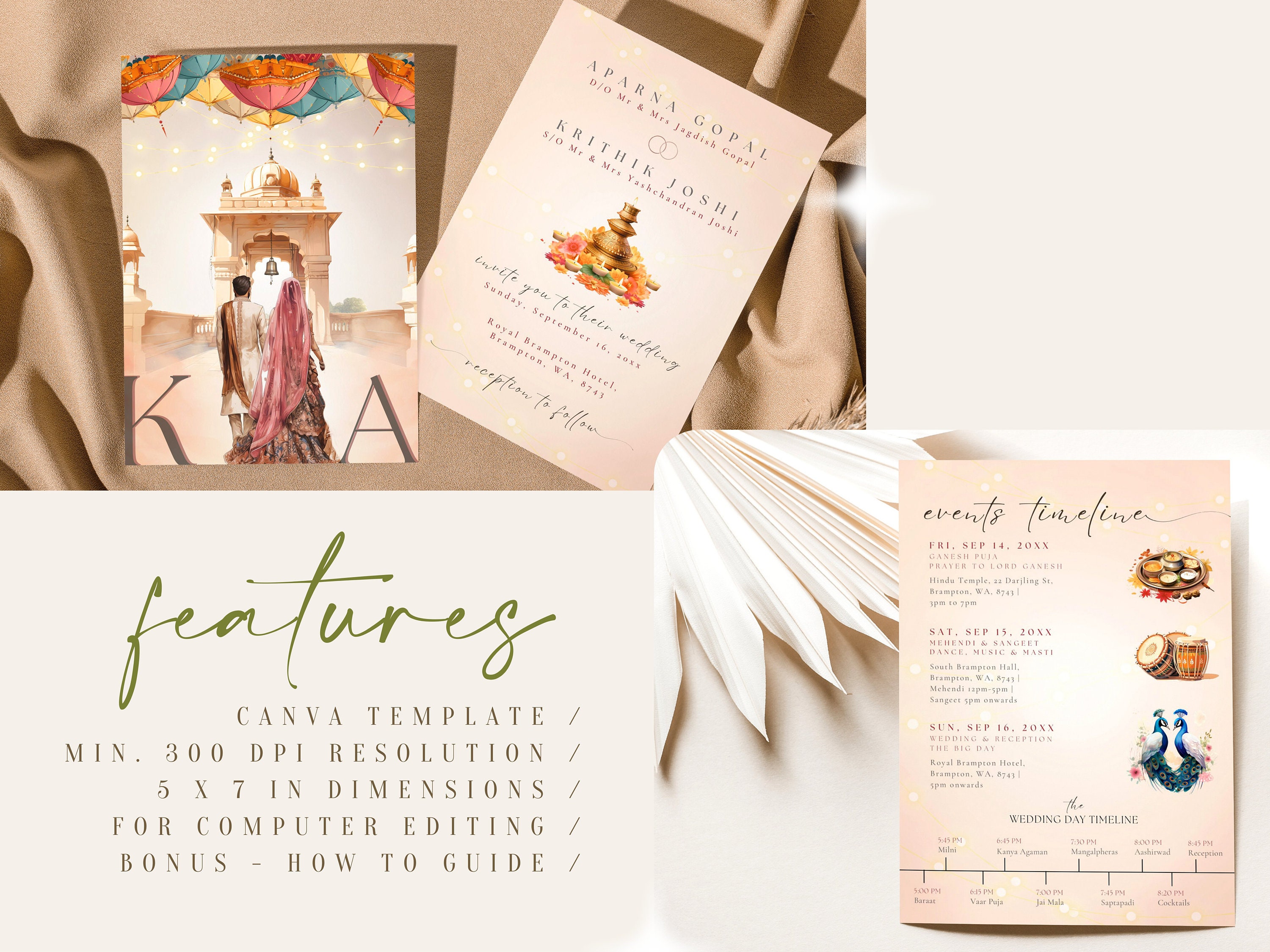 Indian Wedding Invitation Illustration Hindu Digital Invitation Hindu ...