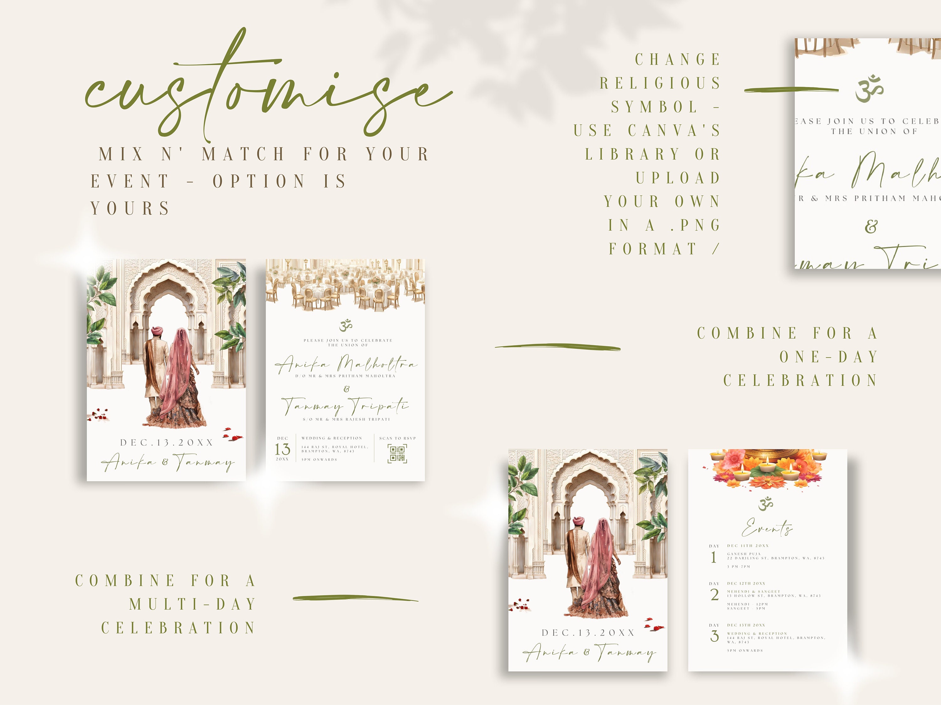 Indian Wedding Invitation Illustration Hindu Digital Invitation Hindu ...