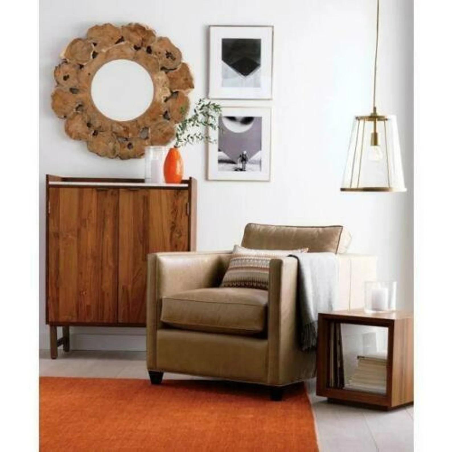 Crate & Barrel Baxter Plain Orange Handmade Modern Elegant Woolen Area ...