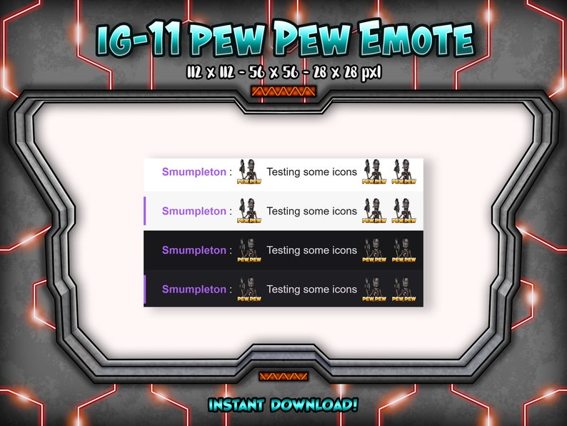 IG-11 Pew Pew Twitch Emote - Etsy