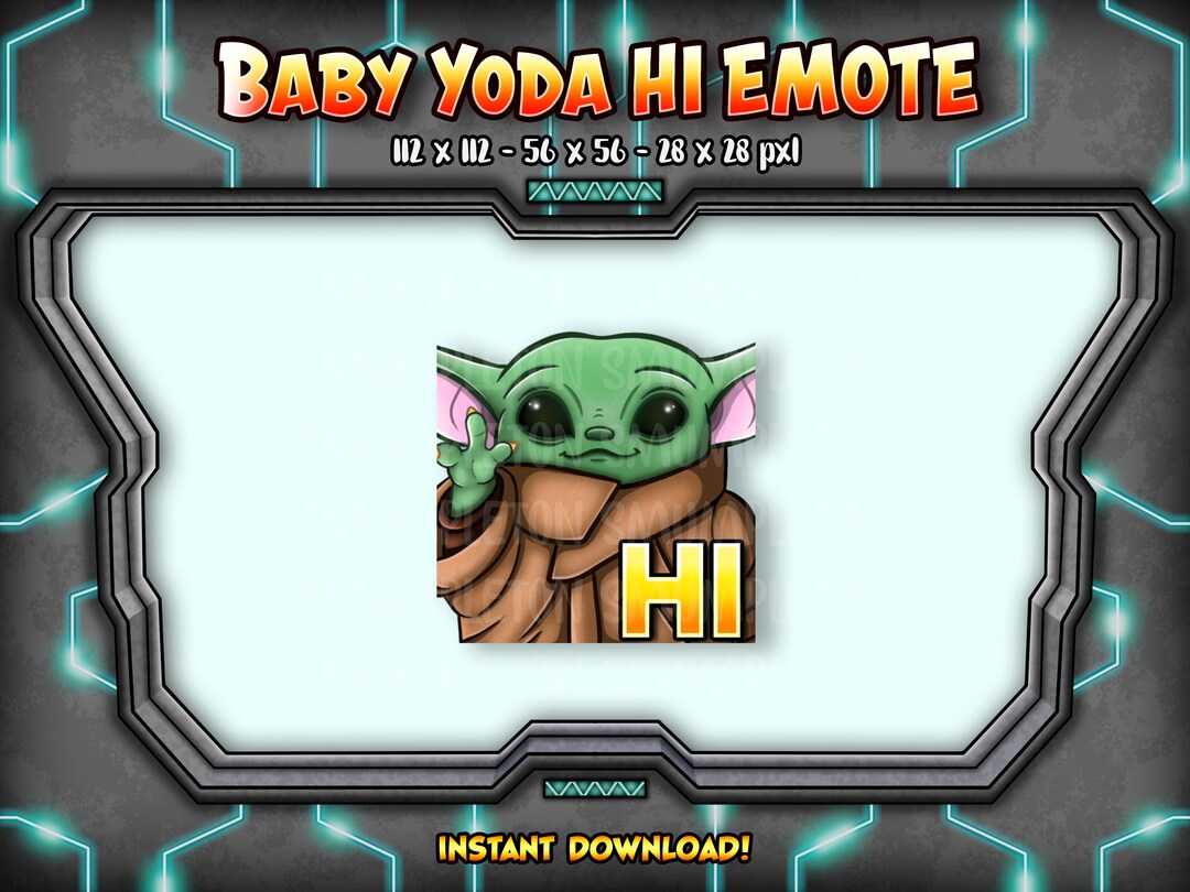 Baby Yoda grogu Hi Twitch Emote - Etsy