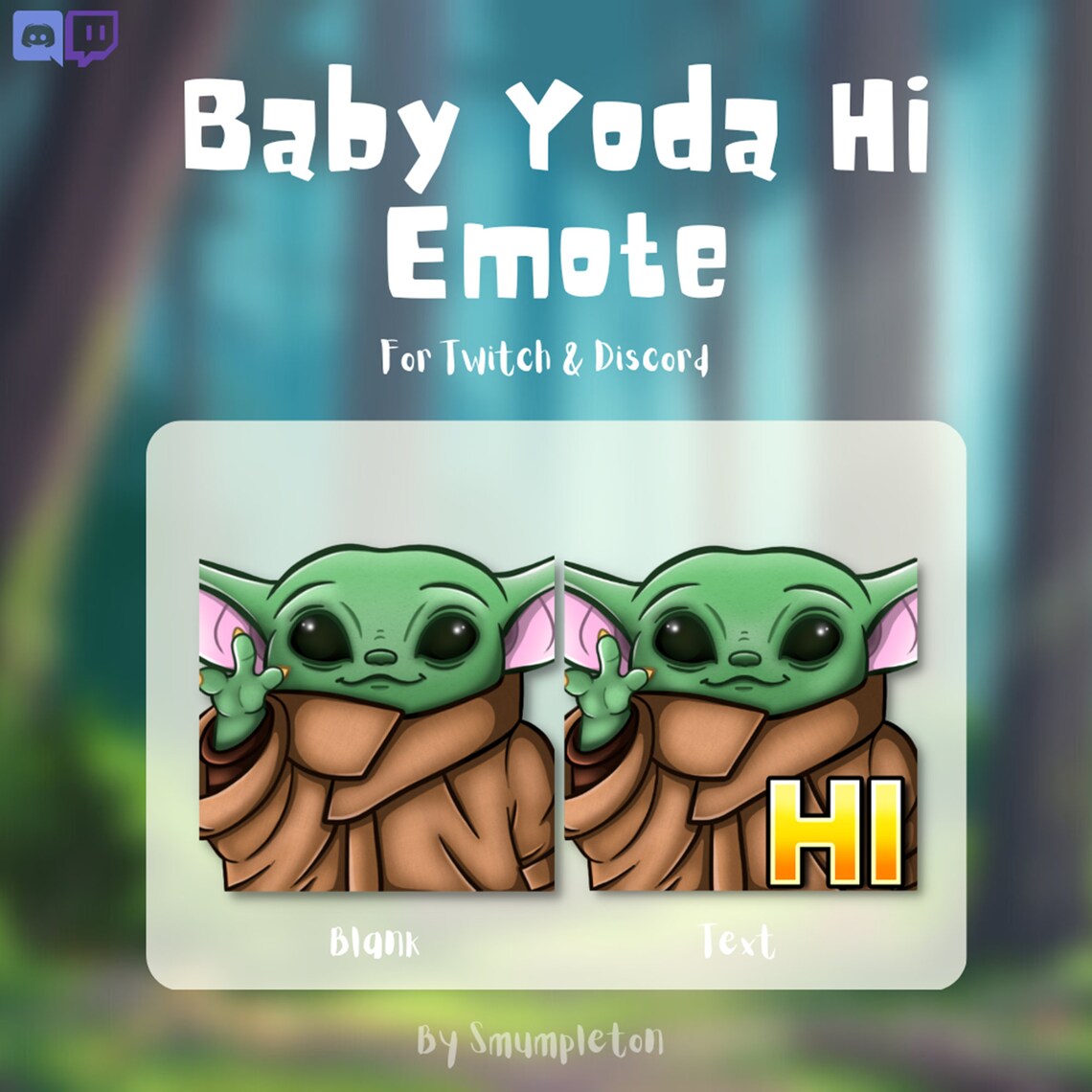 Baby Yoda grogu Hi Twitch Emote - Etsy