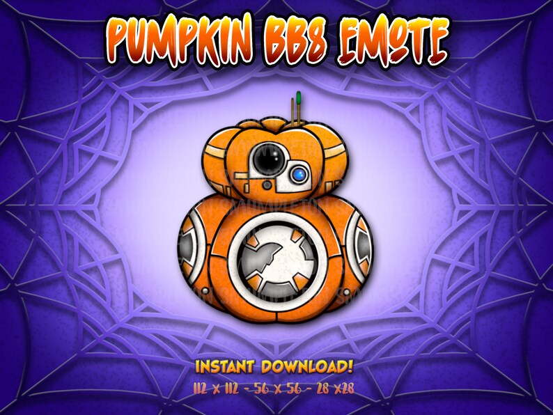 Pumpkin BB8 Twitch Emote halloween/starwars Crossover - Etsy