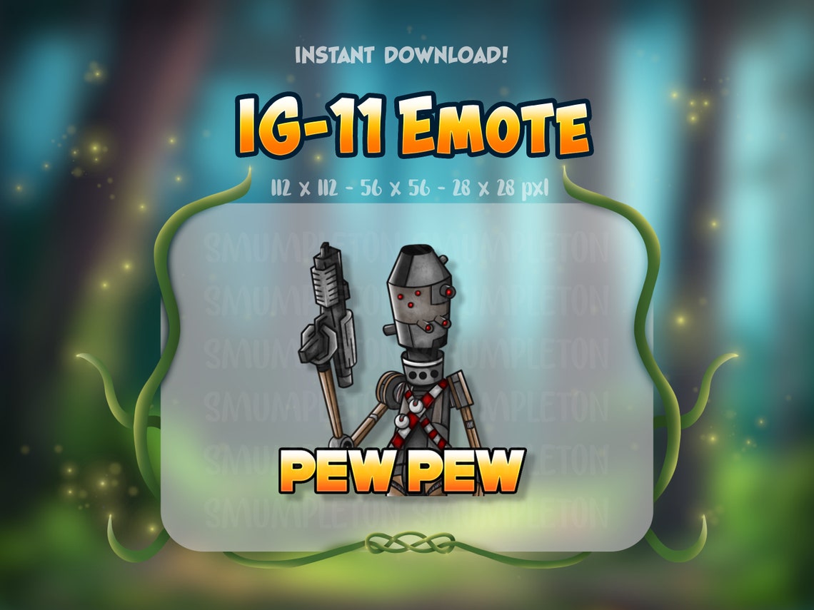IG-11 Pew Pew Twitch Emote - Etsy