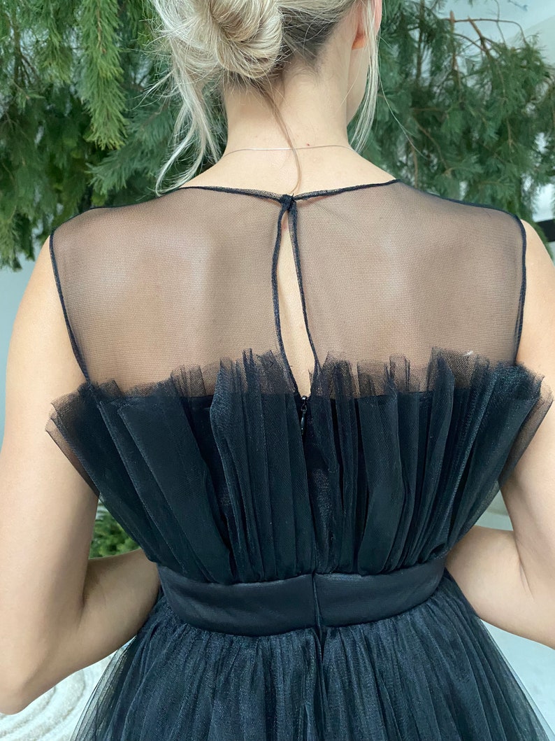 Tulle Neckline Dress Ruffled Tulle Dress Short Tulle Wedding - Etsy