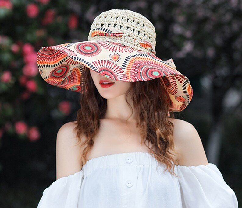 Summer Straw Hat for Womenwide Brim Bucket Hatbeach Sun - Etsy