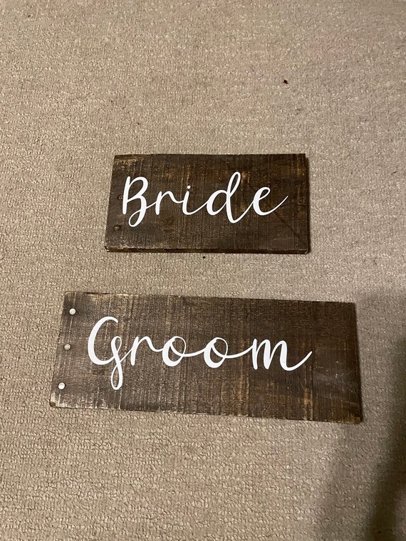 Bride and Groom Wedding Signs - Etsy