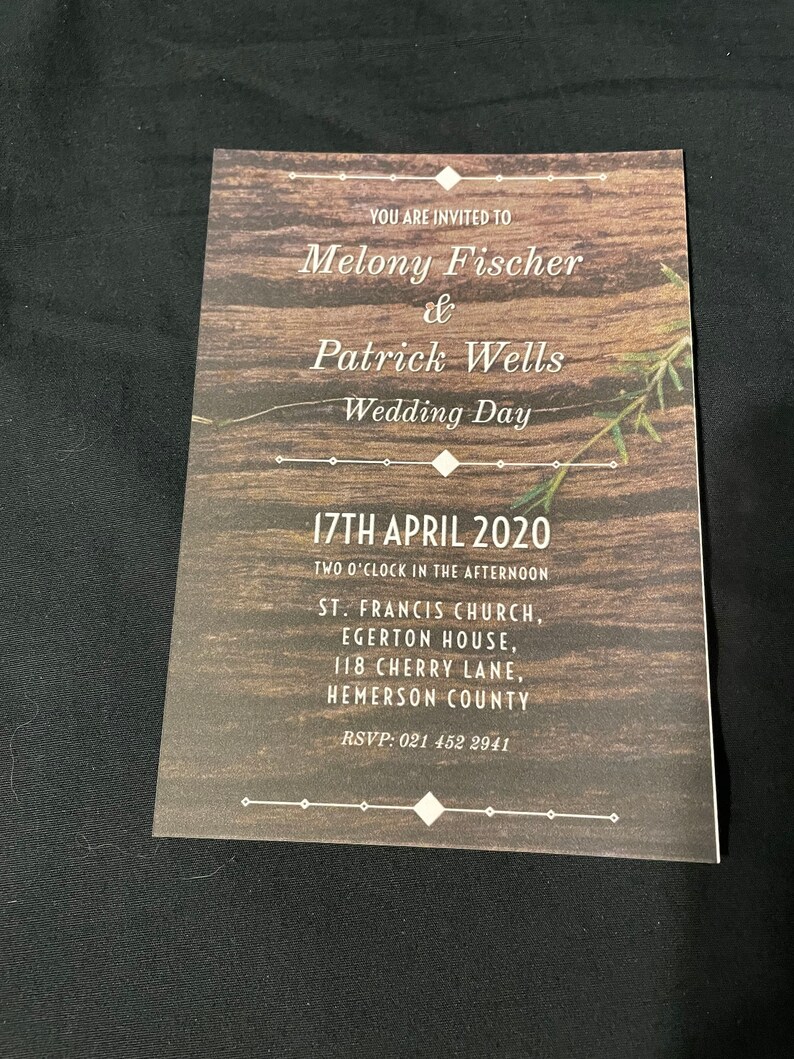 Wooden Background Wedding Invitations - Etsy