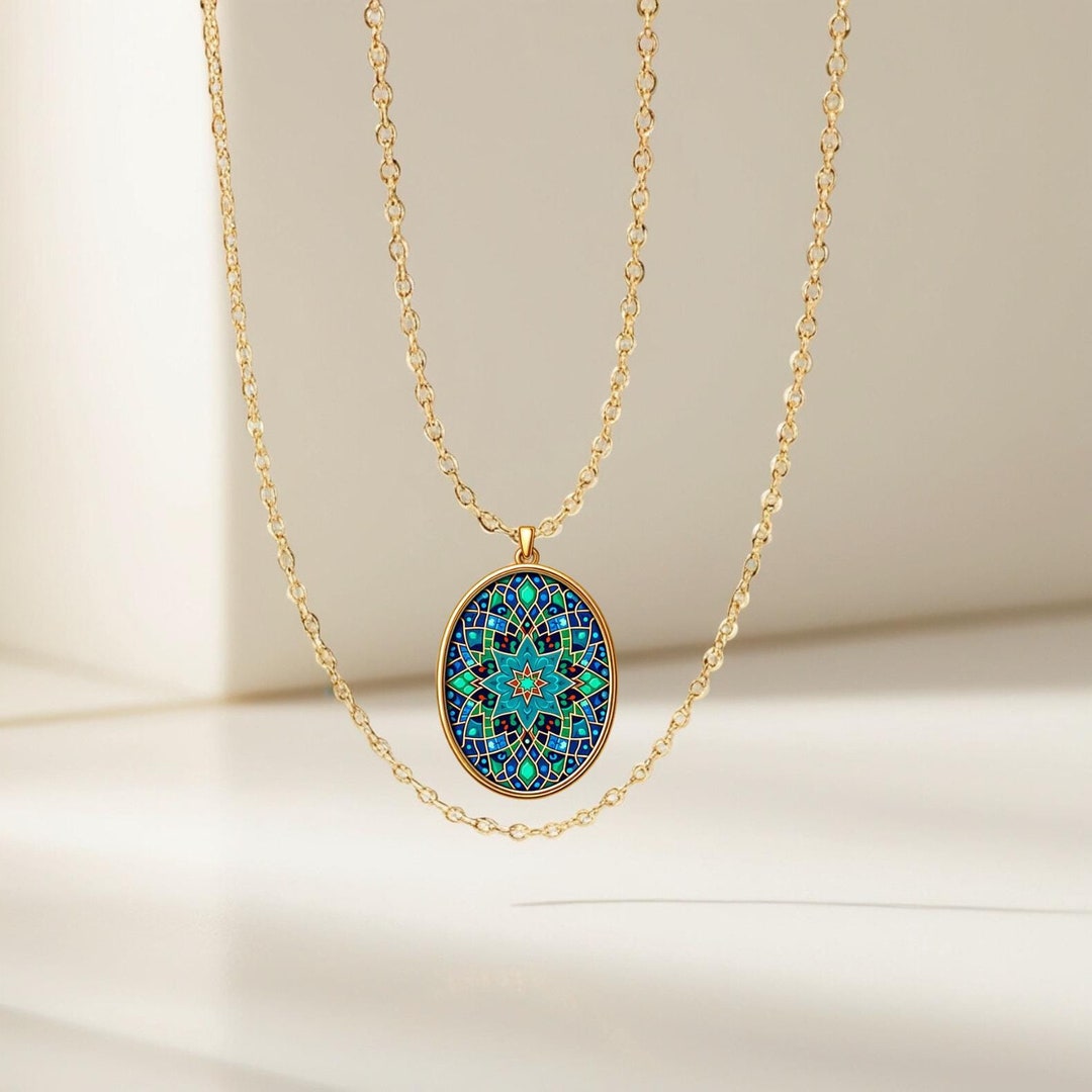 Solid Gold Persian Necklace, Handmade Persian Art-inspired Design ...