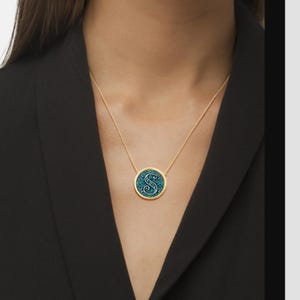 Solid Gold Initial Letter Necklace, Handcrafted Personalized Name ...