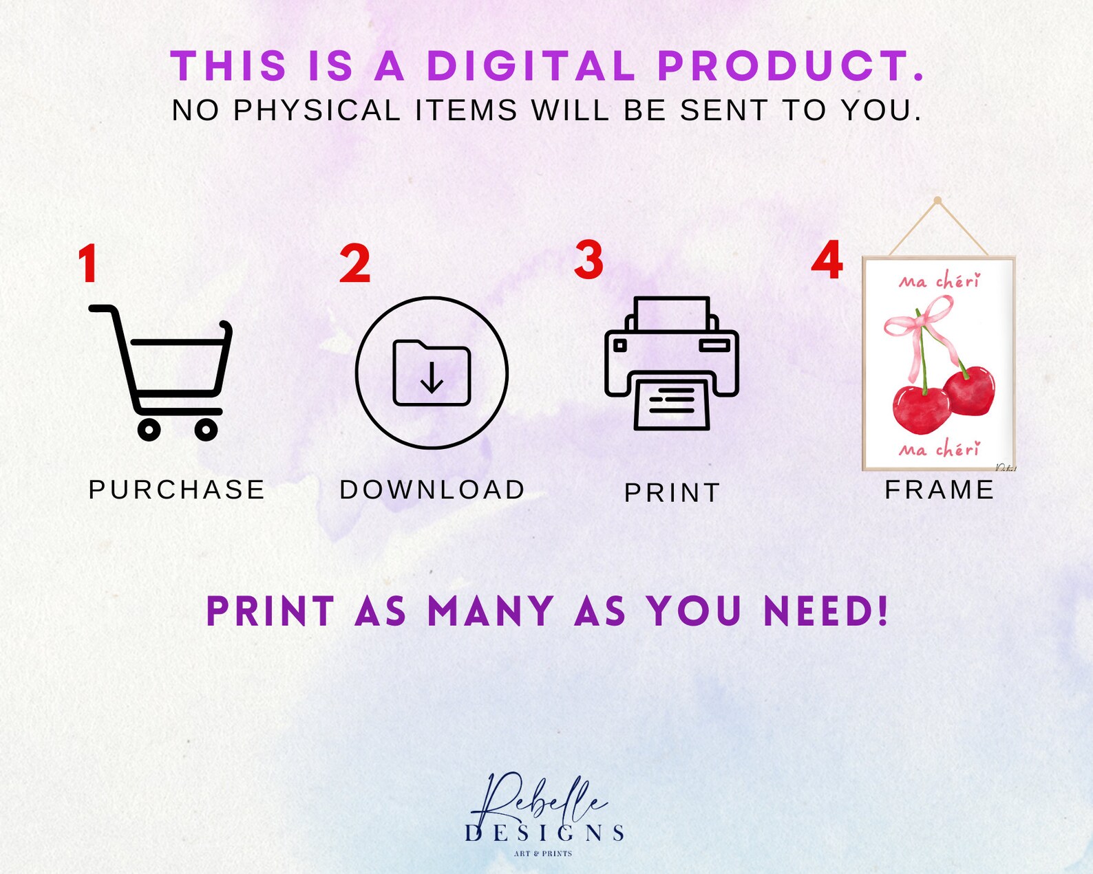 Cherry Wall Art Print, Trendy Pink Bows Coquette, Preppy Poster ...