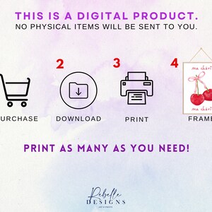 Cherry Wall Art Print, Trendy Pink Bows Coquette, Preppy Poster ...