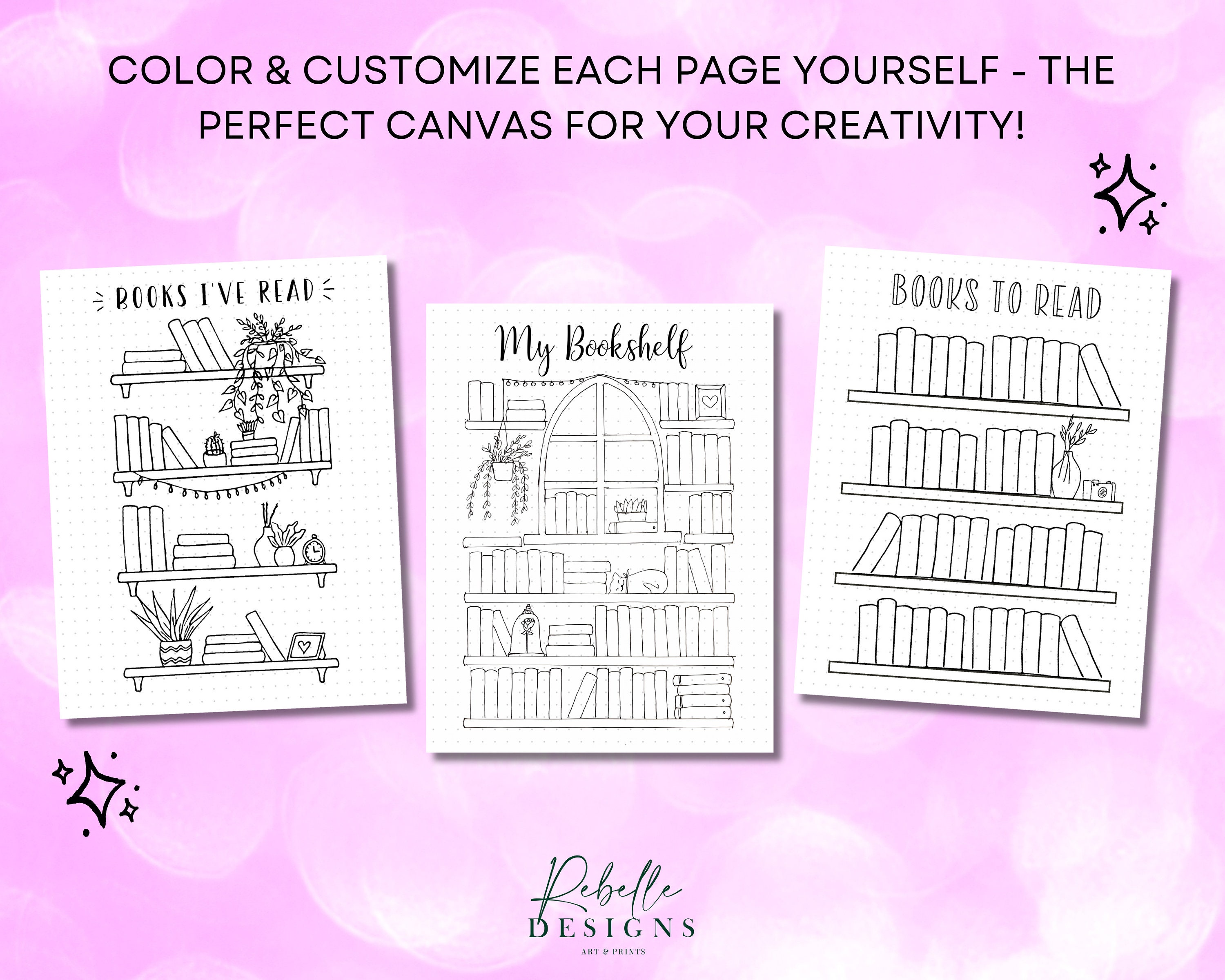 Book Reading Bundle Tracker Printable Pages Bullett Journal Book ...