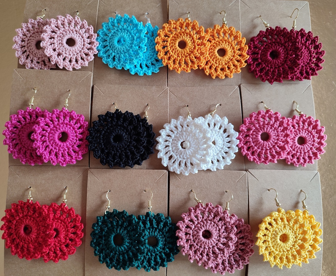 Crochet Earrings - Etsy