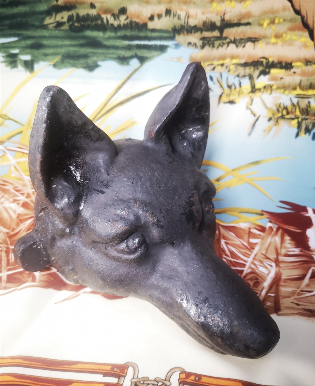 Heavy Antique Iron Fox Head / Mask Door Stop / Porter - Etsy