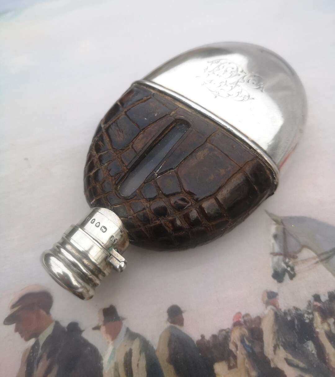 Antique Samuel Mordan Leather Hip Flask With Sterling Silver Cup - 1884 ...