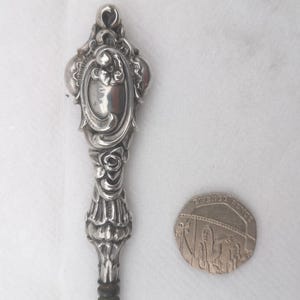 Late Victorian Button Hook With Elaborate Sterling Silver Handle Dated ...
