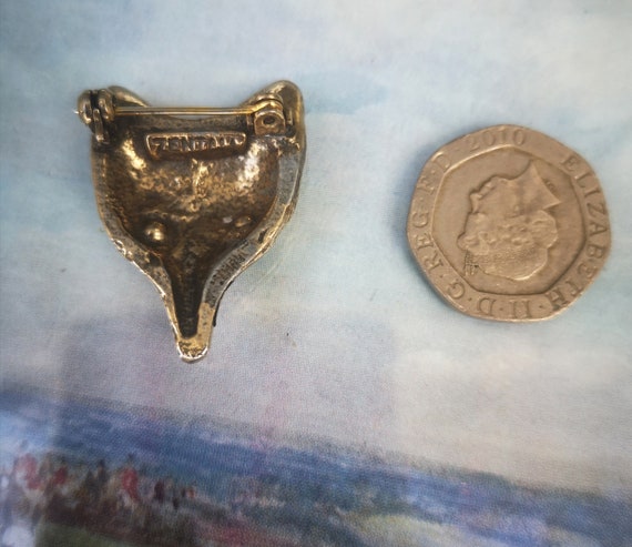 Vintage Robert Zentall Fox Mask Lapel Pin / Brooch - Gem