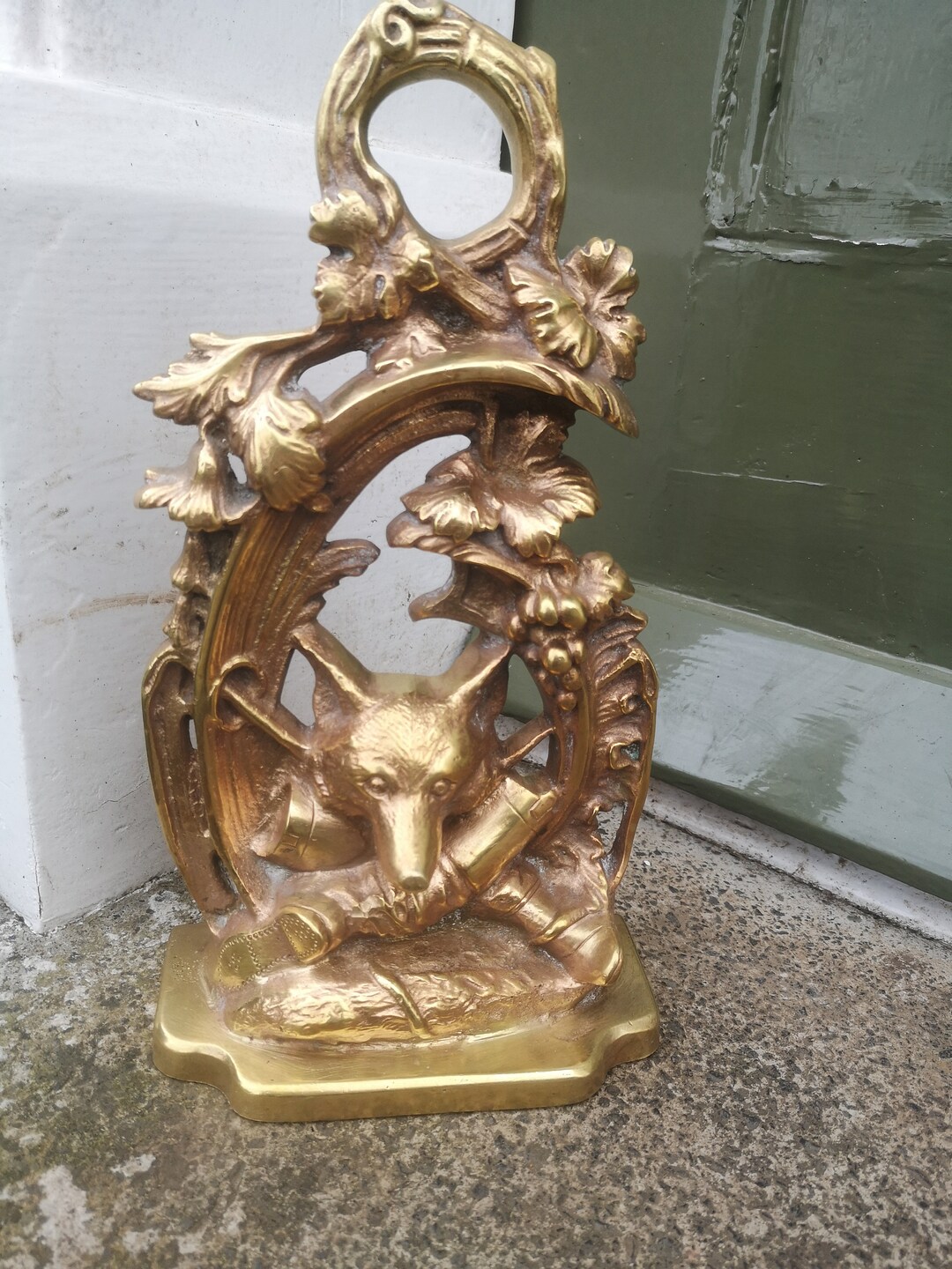 Antique Gilt Metal Fox Doorstop: Hunting Decor C1900 - Etsy