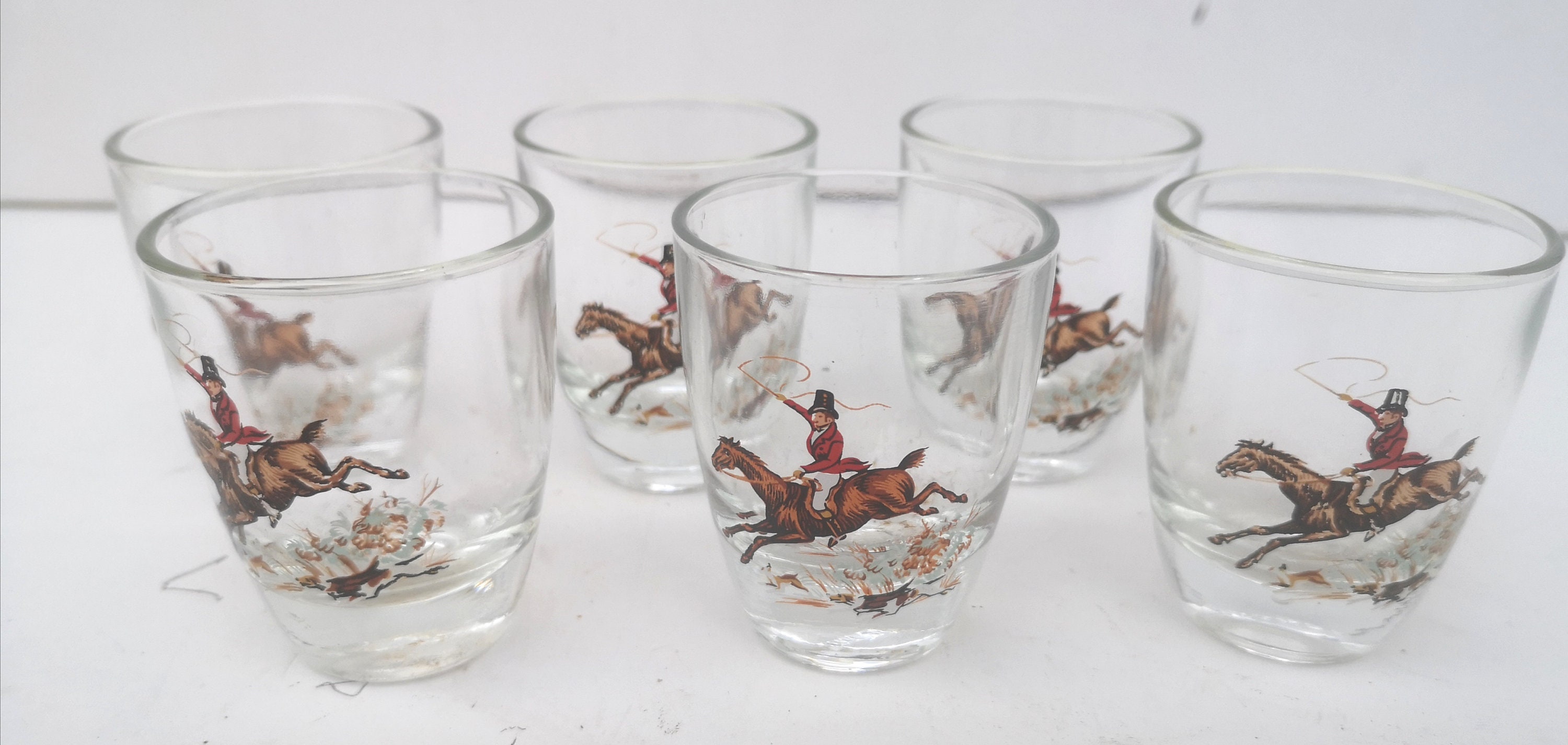Vintage Set 6 Stirrup / Tot / Shot Glasses on Silver Plate - Etsy