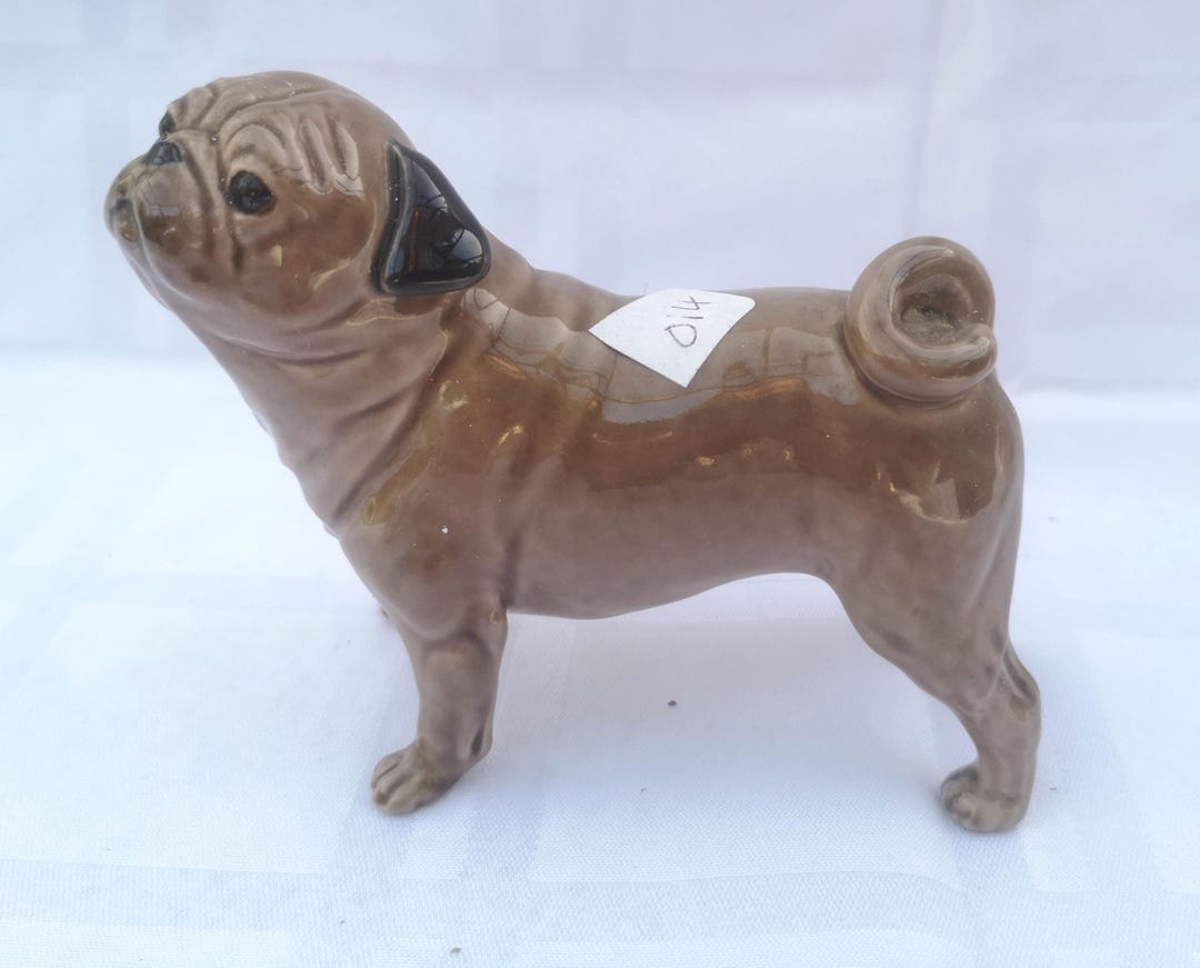 Vintage Heredities Creamware Model of Standing Pug Dog - Etsy