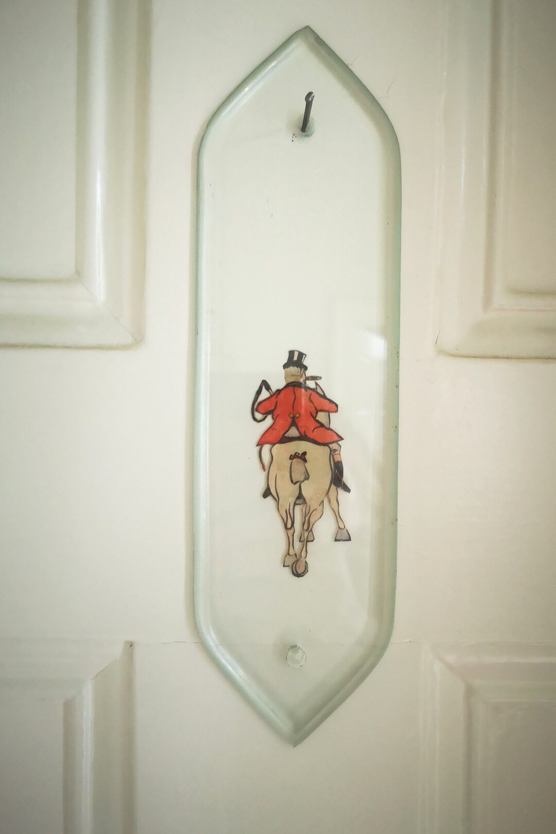 Vintage Clear Glass Door Finger Panel Fox Huntsman - Etsy