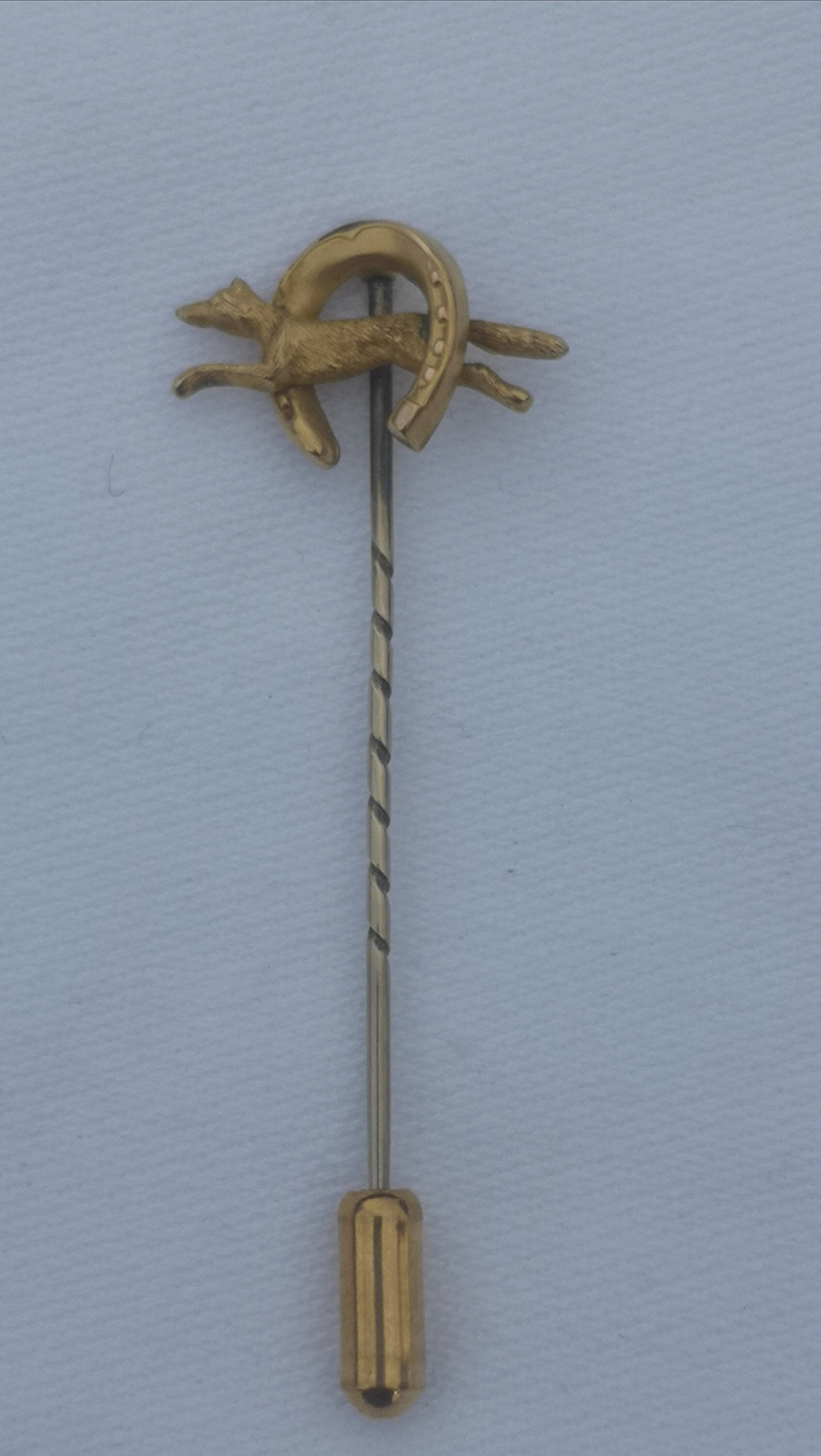Antique 15 Ct Gold Fox and Horseshoe Lapel Pin - Etsy