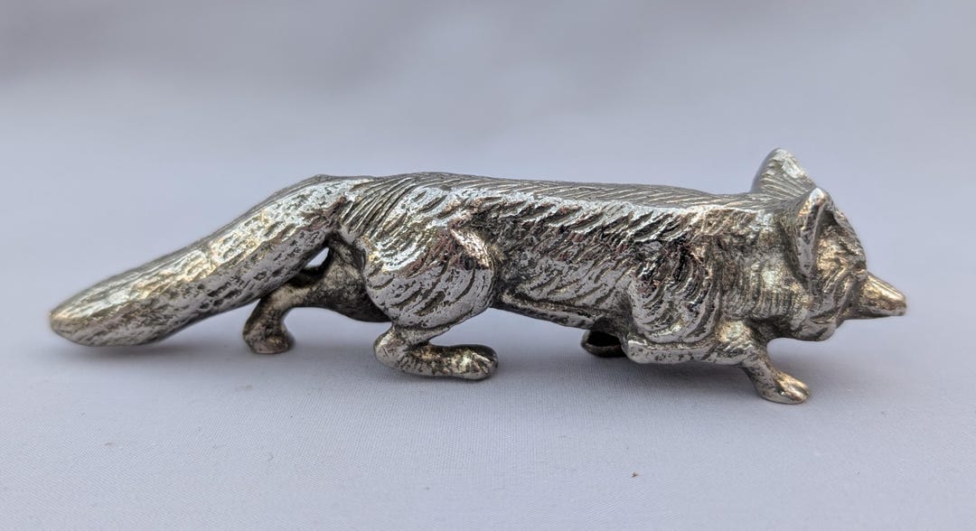 Vintage Silver Plated Model of Prowling Fox - Etsy