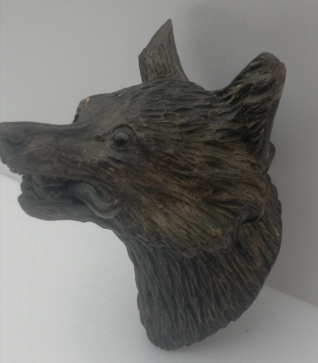 Antique Black Forest Small Carved Fox Head Wall Hanging Labelled F.N ...