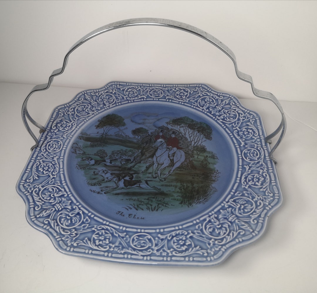 Vintage Crown Devon Pottery Cake Plate Printed With Hunting Chase - Etsy
