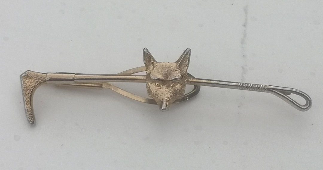 Vintage Stratton Tie Clip Fashioned as Crop and Fox Mask - Etsy