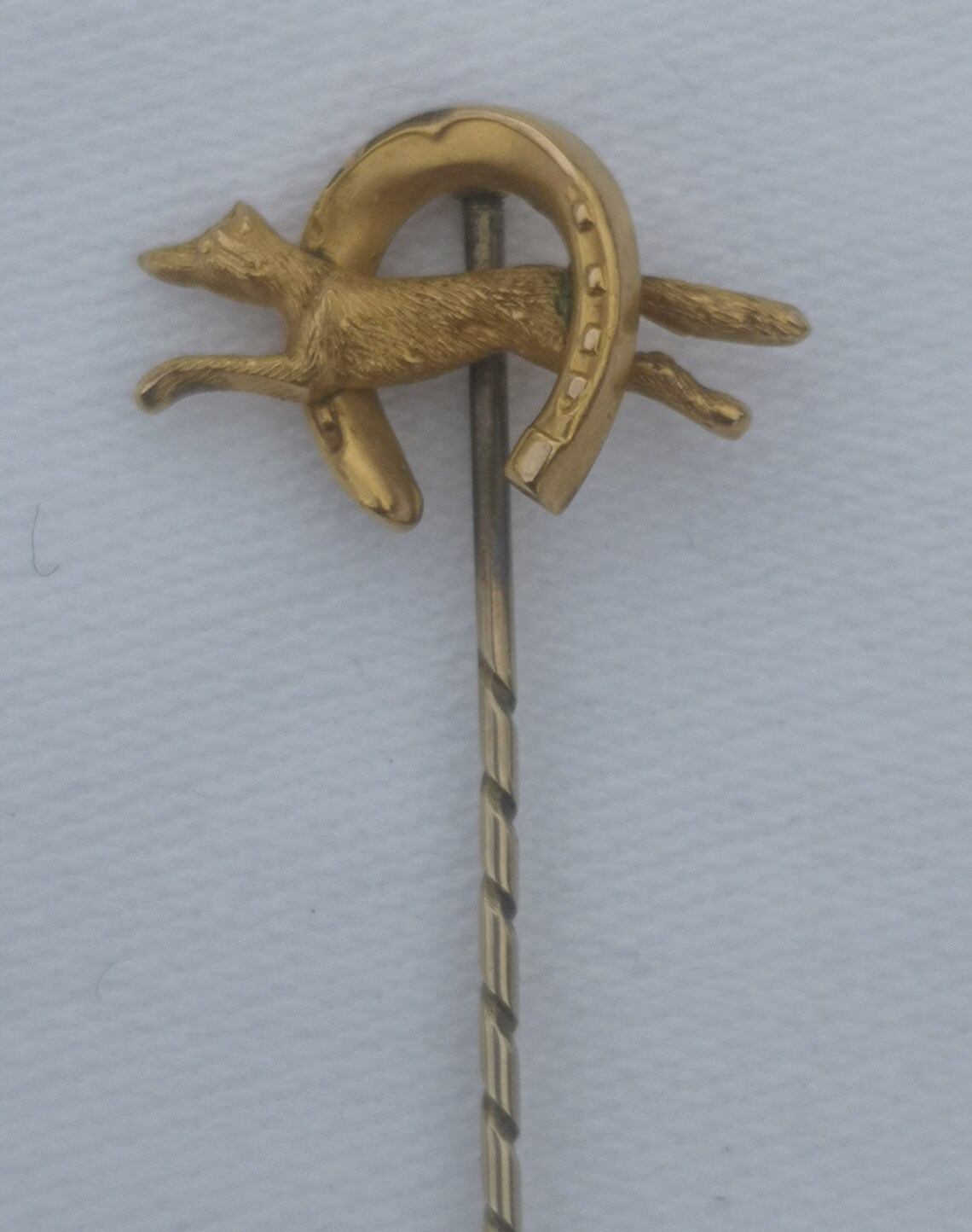 Antique 15 Ct Gold Fox and Horseshoe Lapel Pin - Etsy