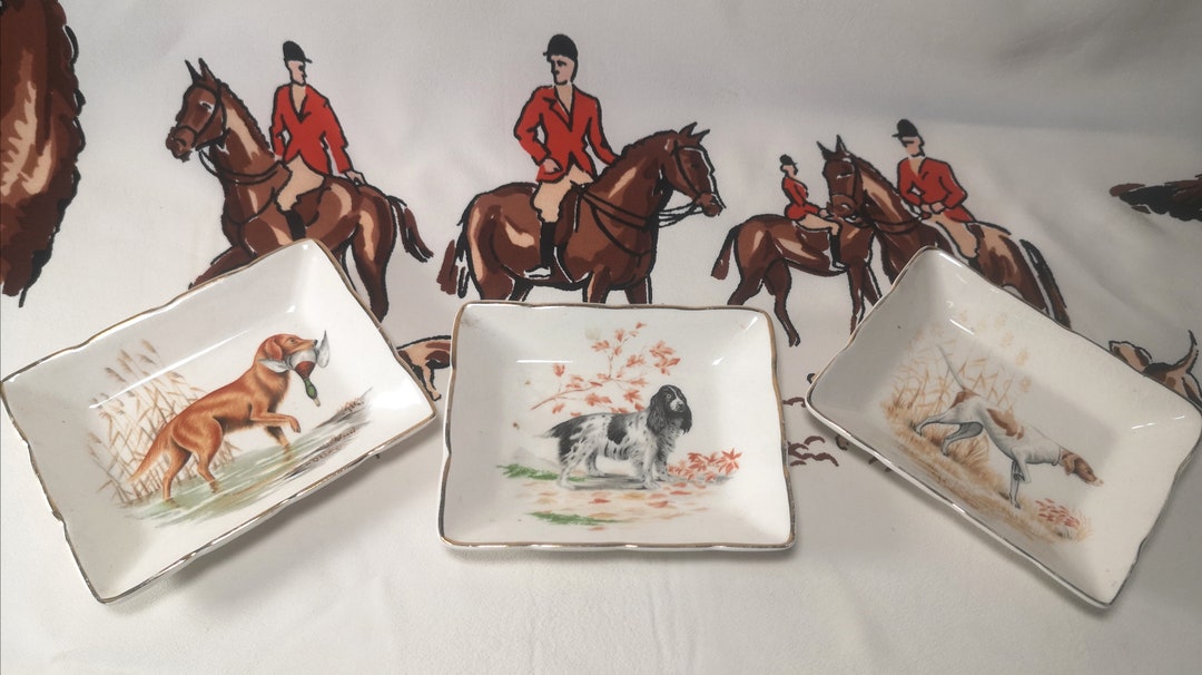 Three Sandland Ware Trinket Trays Printed With Sporting Dogs C 1950 - Etsy