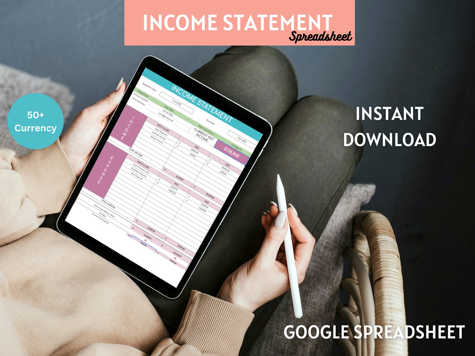 Small Business Income Statement Template Income and Expenses Tracker ...