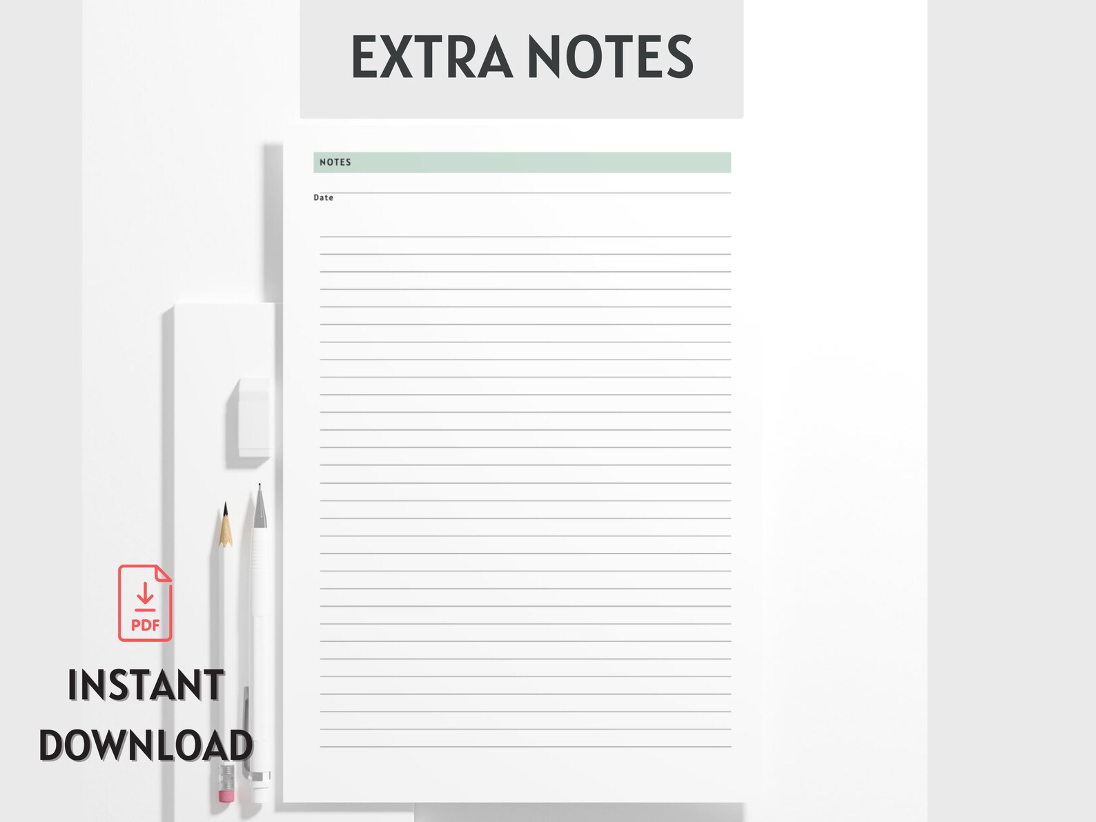 Meeting Notes Printable Template Agenda & Minutes Notebook PDF ...