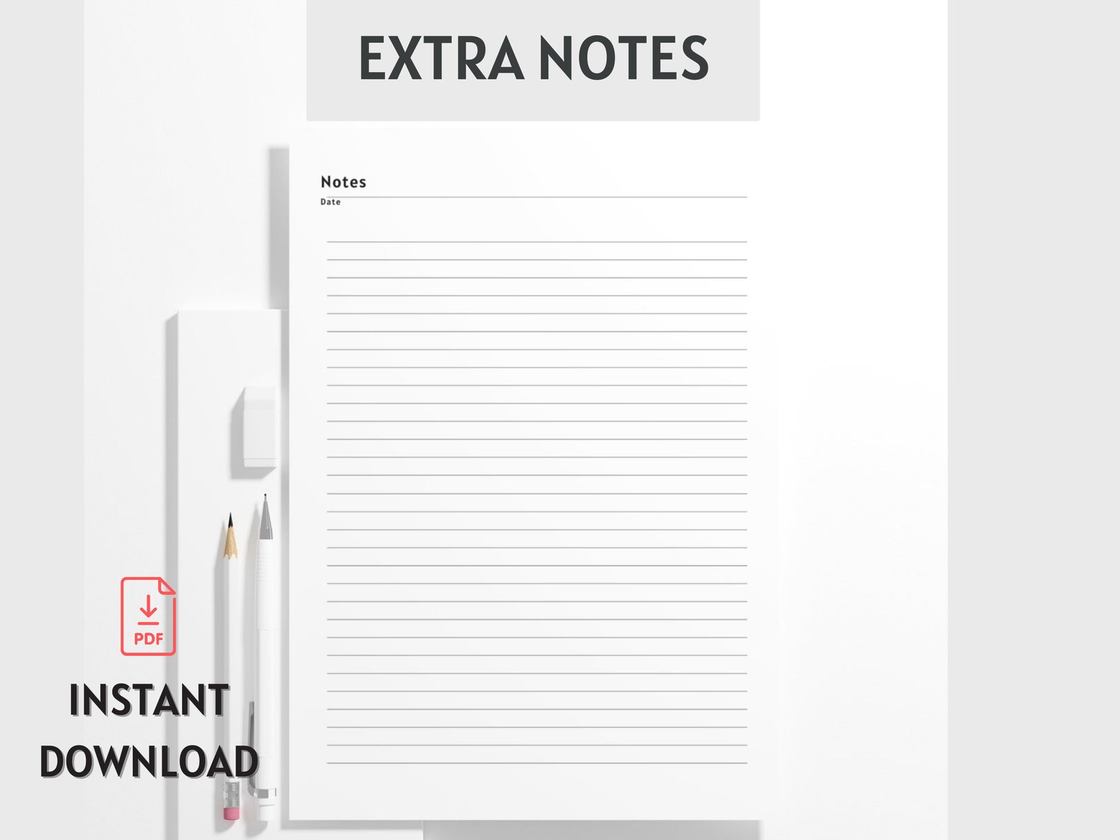 Meeting Notes Printable Template Agenda & Minutes Notebook PDF ...