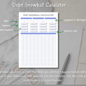 Debt Tracker Printable, Debt Calculator Printable, Debt Payment Tracker ...