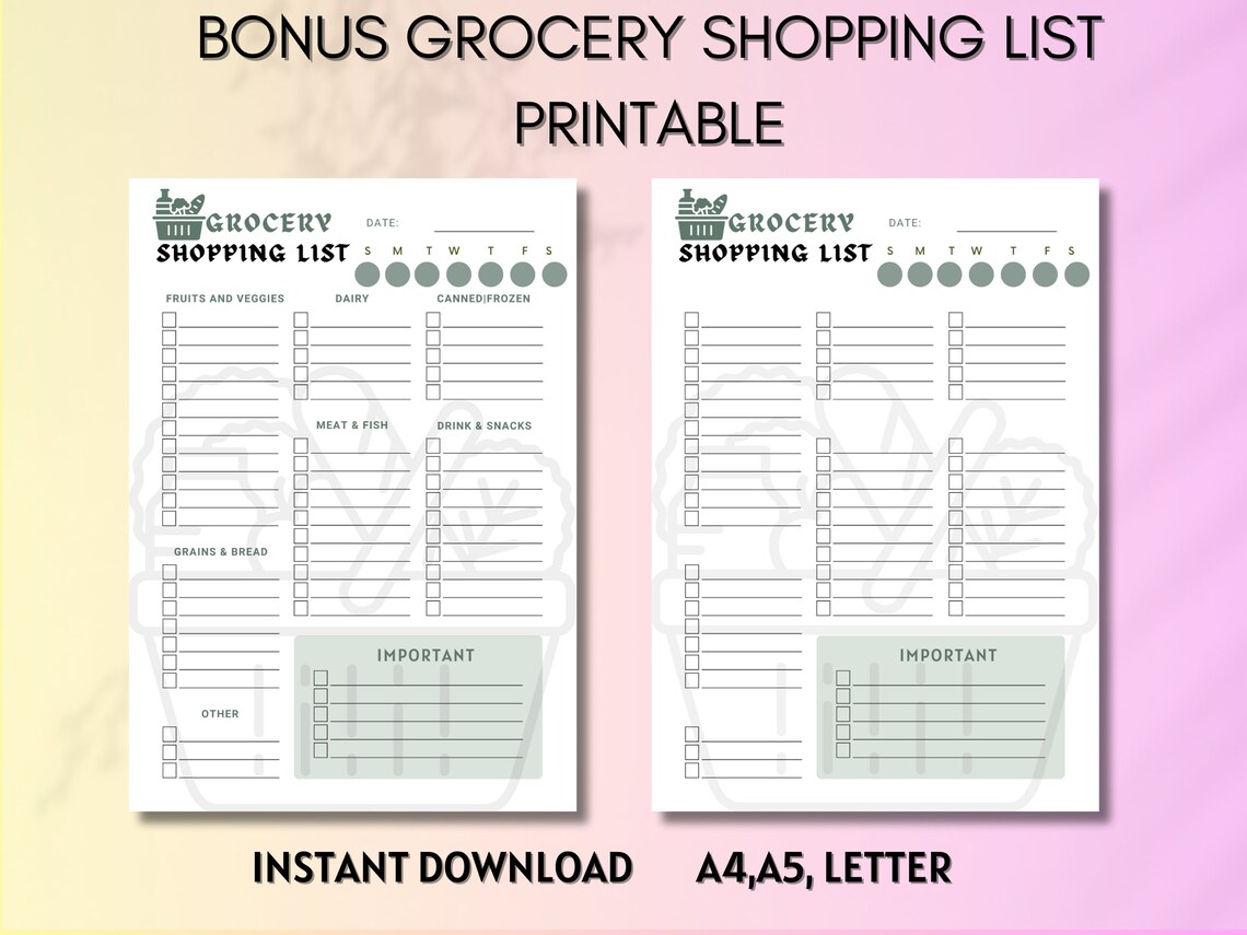 Grocery Budget Planner Spreadsheets for Google Sheets, Digital Grocery ...