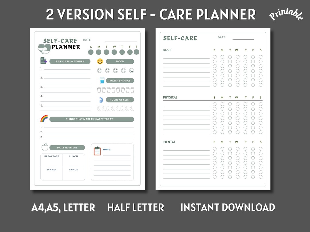 Buy Self-care Planner Printable Weekly Reflection Bundle for Self-love ...