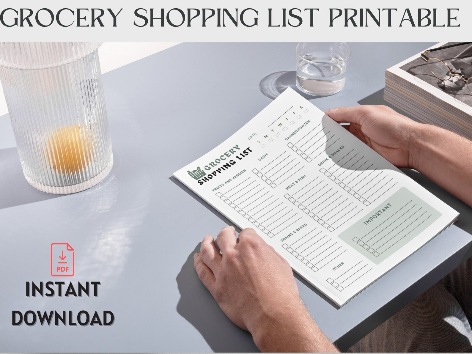 Grocery Budget Planner Spreadsheet Food List Chart Grocery List ...