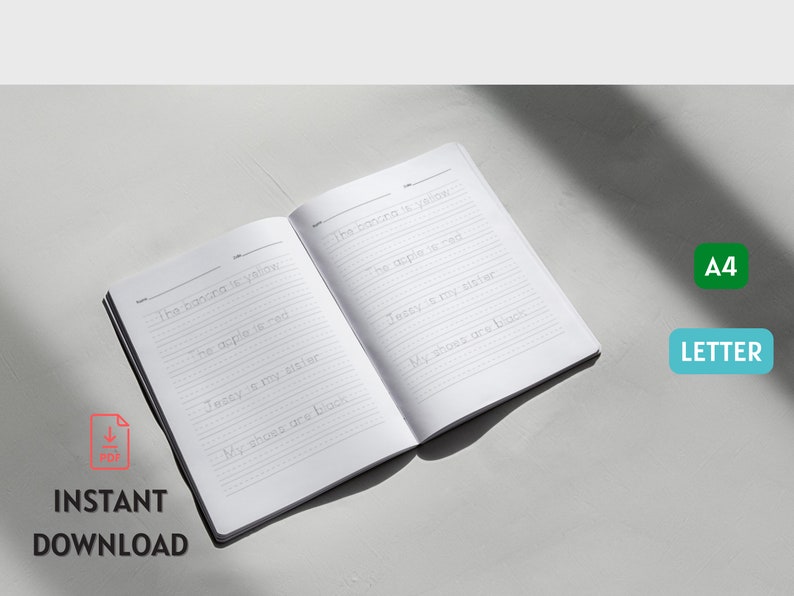 Handwriting Worksheets for Kids Printable PDF Alphabet & Word Practice ...