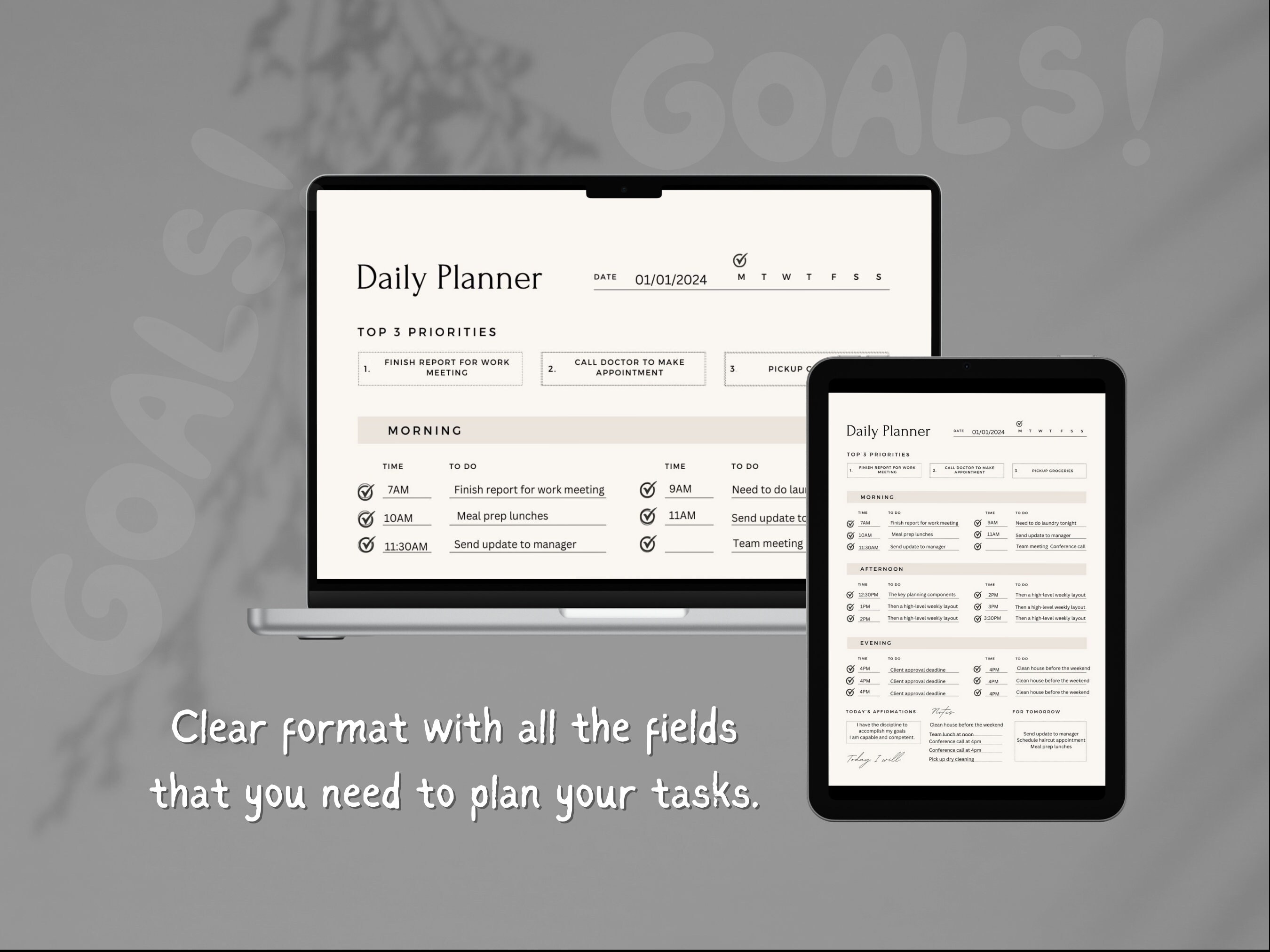 2024 Daily Planner Printable, Daily Goal Planner, Planner Checklist, A5 ...
