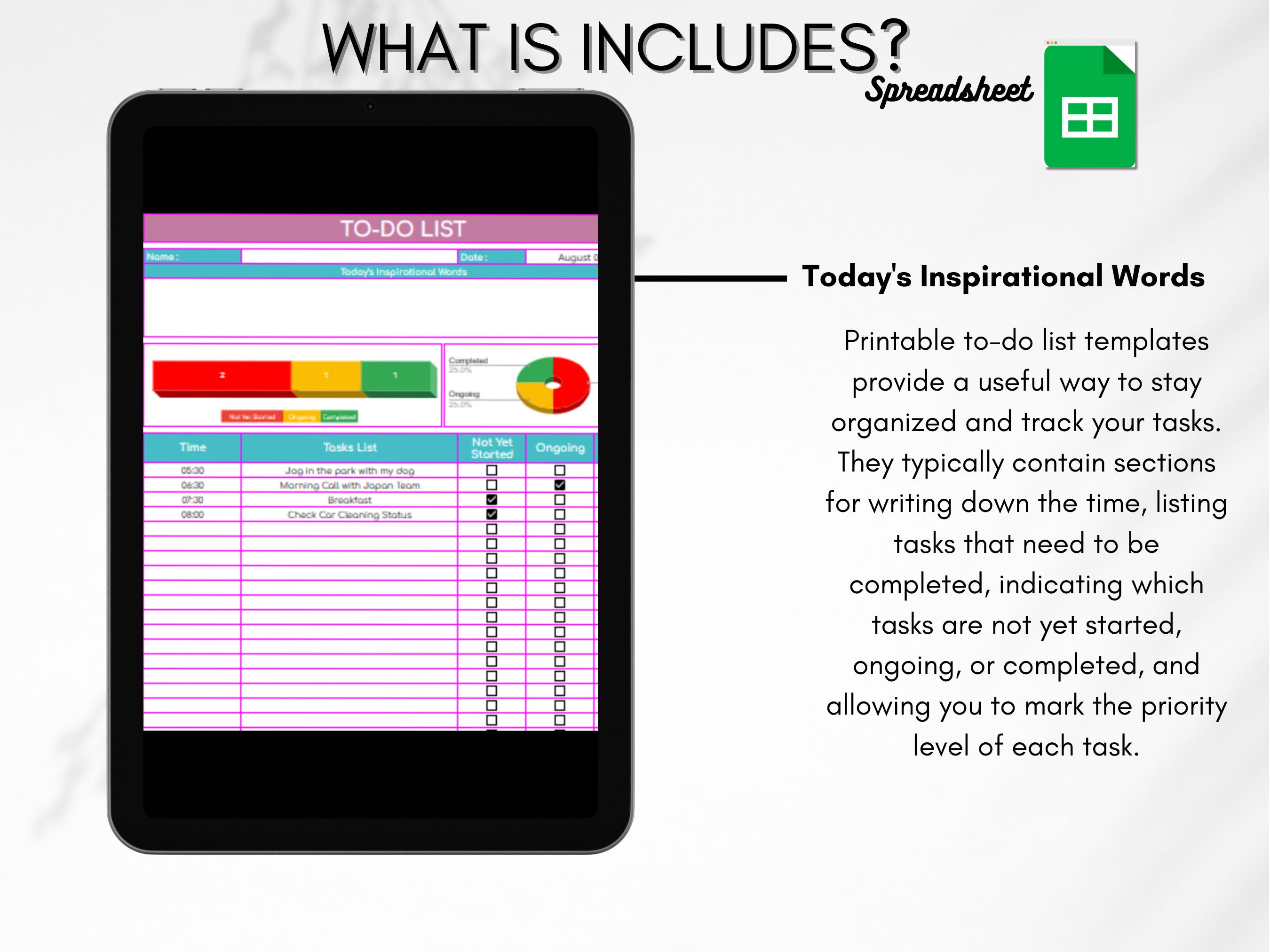 Buy Printable TO-DO List Template, Daily Planner Schedule, List Good ...