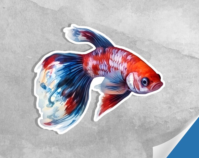 Koi Betta Fish Custom Die Cut Vinyl Decals Water and UV Resistant for ...