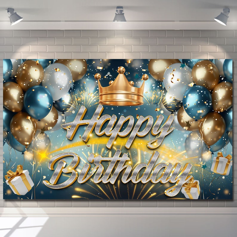 Personalised Happy Birthday Backdrop Background Banner Party Sign ...
