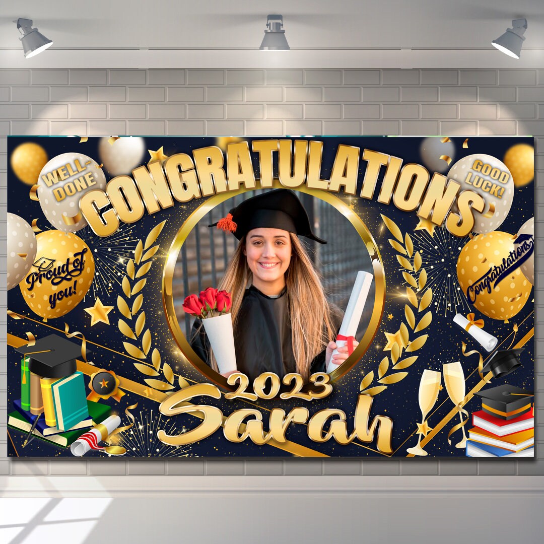 Personalised Graduation Background Photo Banner for Party Decoration ...