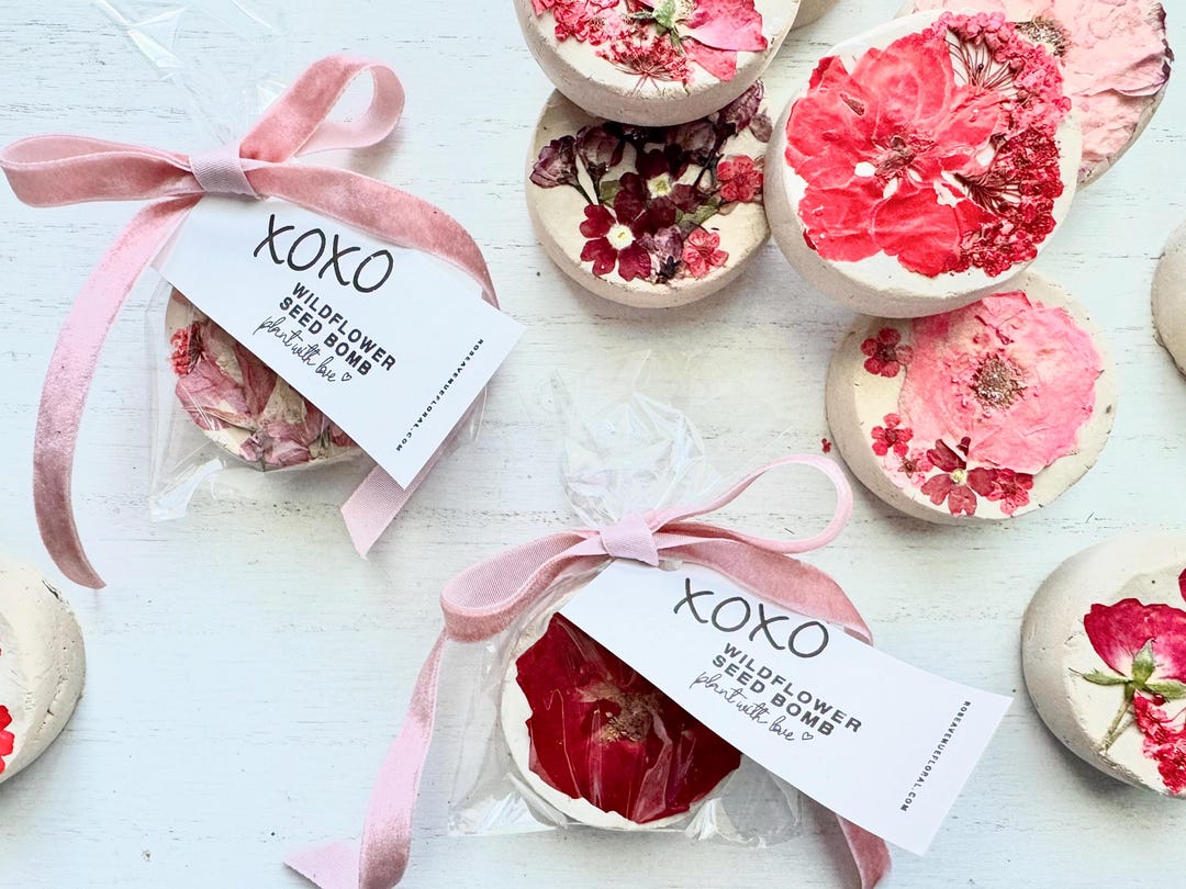 Valentine’s Day Wild Flower Seed Bombs With Labels // Handmade Clay ...